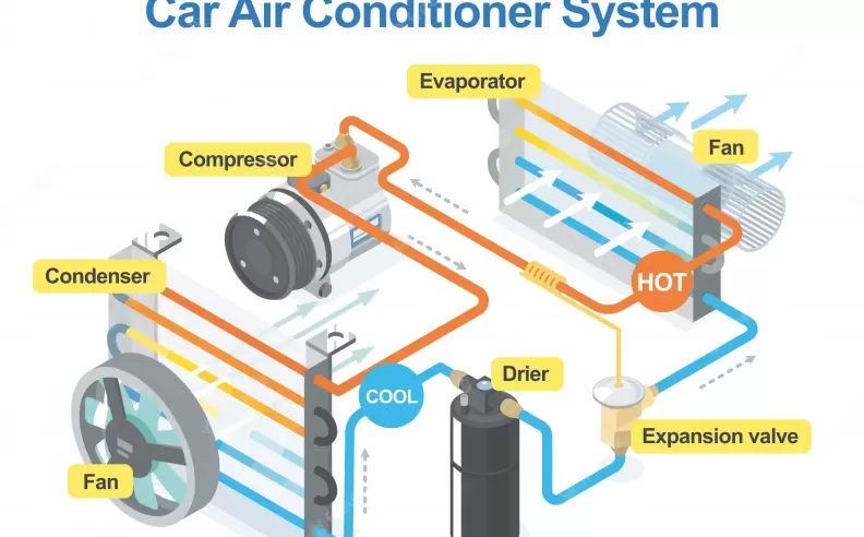 نظام التكييف في السيارة كيف يعمل وما أعطاله وكيفية إصلاحها