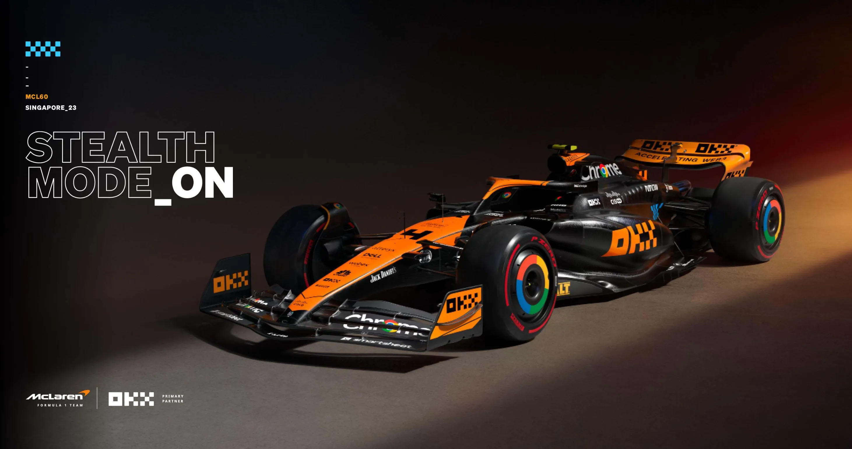 OKX switch McLaren MCL60 race car to Stealth Mode